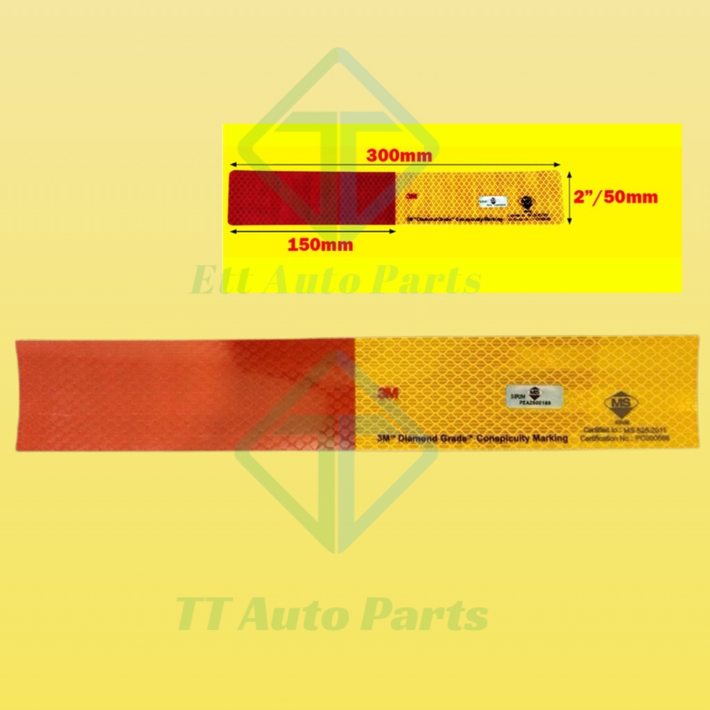 LORRY REFLECTIVE STICKER 3M ORIGINAL 30CM X 5CM W/SIRIM APPROVED LORRY ...