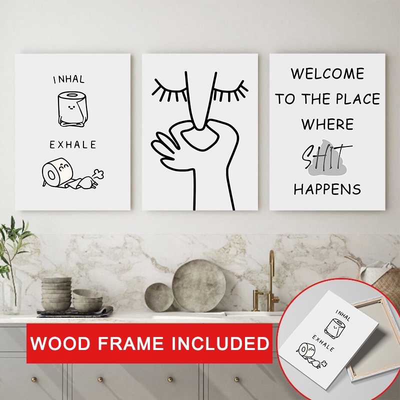 (With Frame)Abstract Humour Bad Smell Funny Bathroom Poster with Frame ...