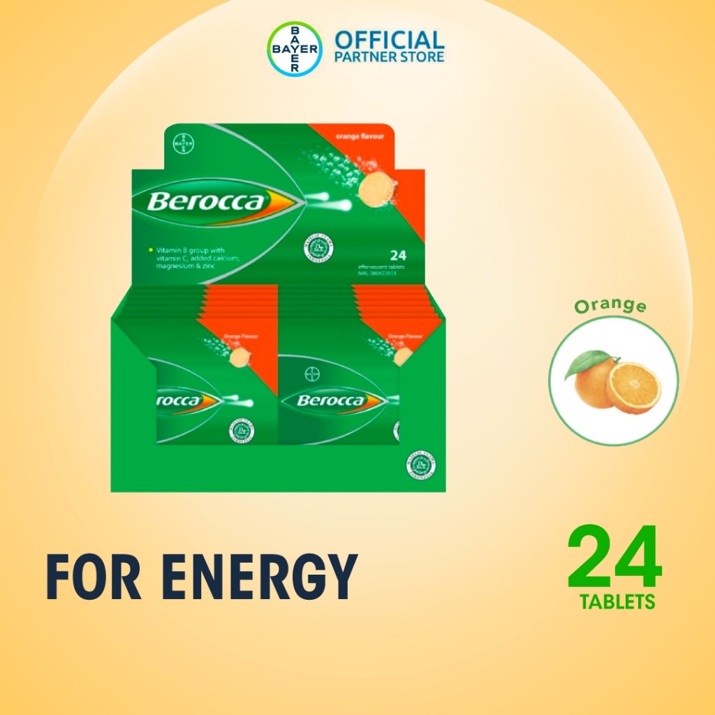 [Single Sachets] Berocca Orange Effervescent Tablets (12 x 2 Sachets ...