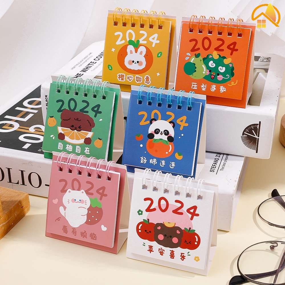 2024 Mini Desk Calendar Desktop Daily Schedule Planner / Cute Cartoon ...