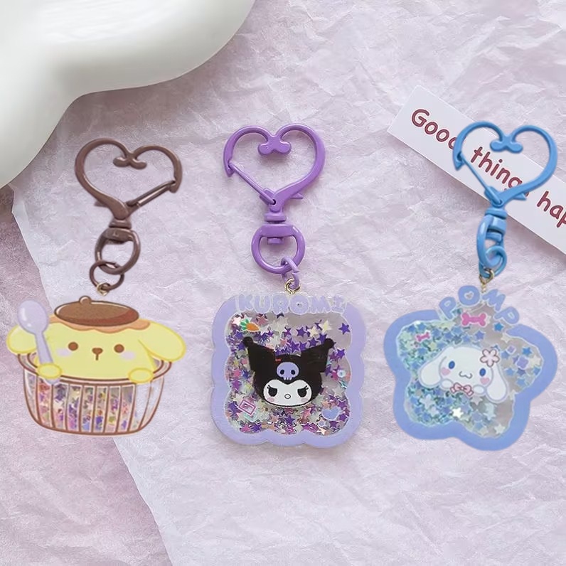 Luminous Sanrio Kuromi Hello Kitty Keychain Car Keyring Cute ...