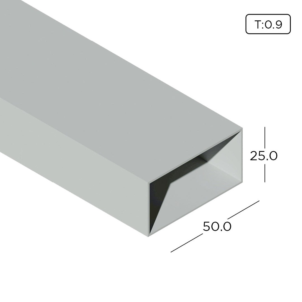 1" x 2" Aluminium Extrusion Rectangular Hollow Frame Profile Thickness ...