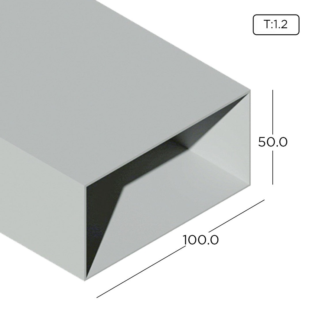 50mm x 100mm Aluminium Extrusion Rectangle Hollow Frame Profile ...