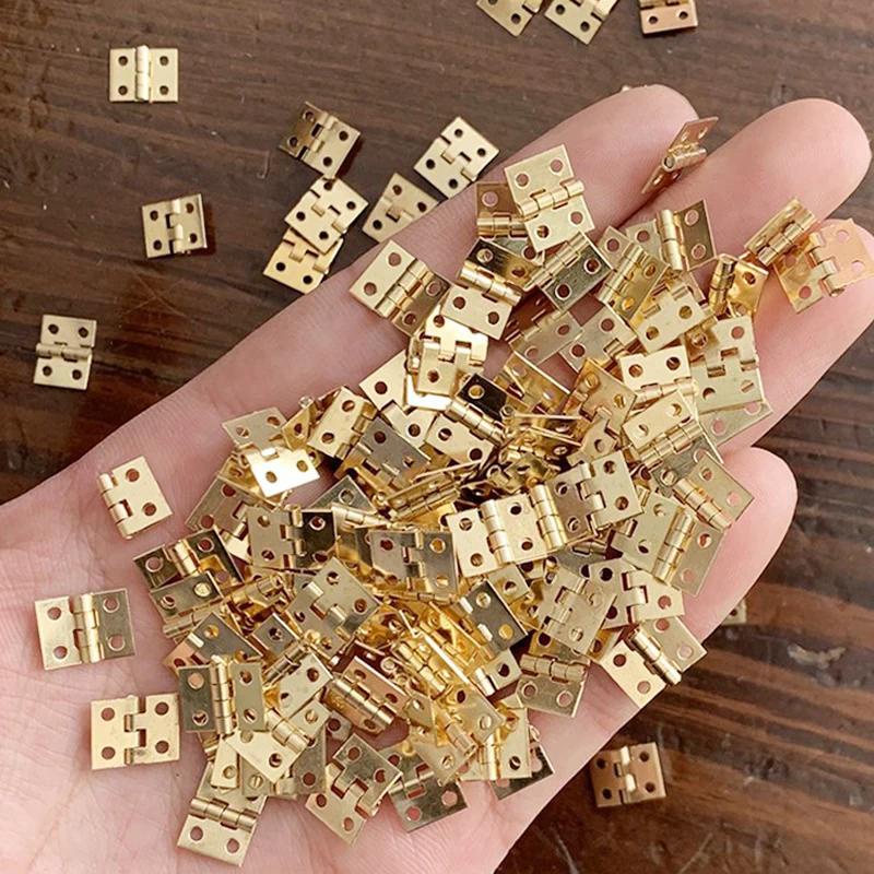 20Pcs Mini Metal Hinges Nails Mini Copper Hinge Miniature Small Fold ...