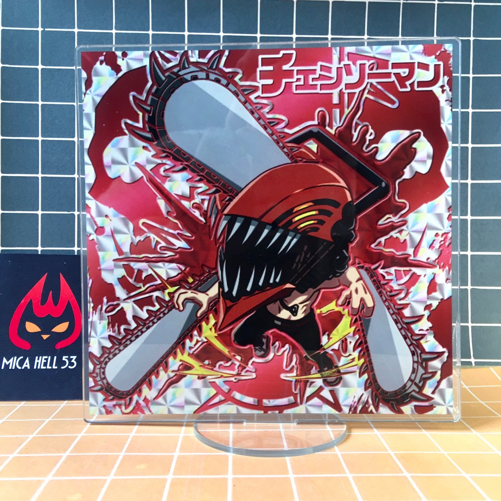 Standee Mica 15cm Anime Chainsaw Man Keychain Acrylic Cute Chibi Frame ...