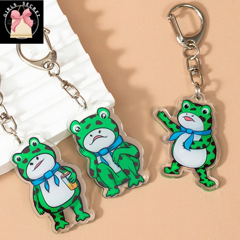 BLkeyring Cartoon Keychains Frog Shape Keychain Mini Bag Pendant ...