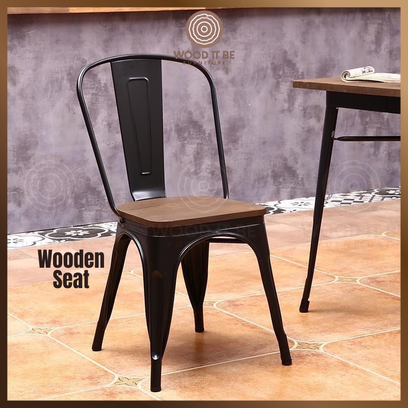 Wooditbe Industrial Metal Chair Kerusi Makan Besi Tolix Metal Dining ...