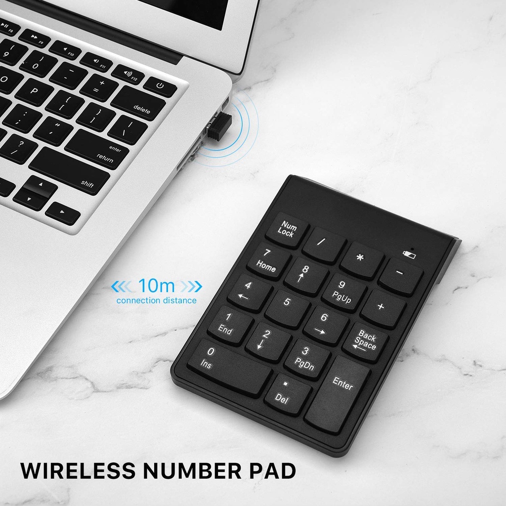 Wireless Numeric Keypad Numpad 18 Keys 2.4GHz Mini Accounting Keyboard ...