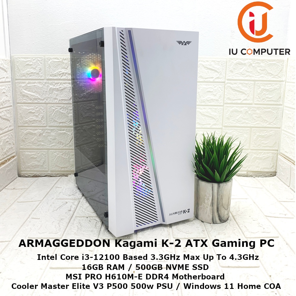 ARMAGGEDDON KAGAMI K-2 ATX CUSTOMIZE GAMING INTEL CORE I3-12100 16GB ...