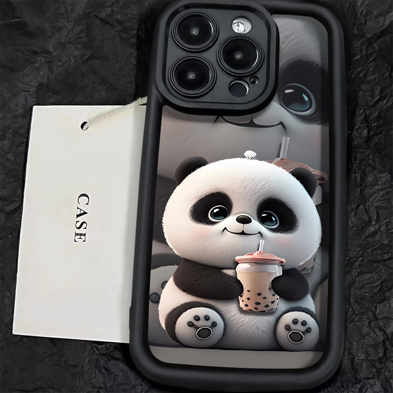 Soft Cute Cartoon Panda Case Compatible for IPhone 15 14 12 13 11 Pro ...