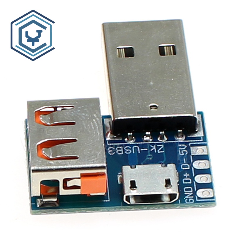 1PCS USB Adapter Board USB Male to Female to Micro USB to Header 4P 2 ...