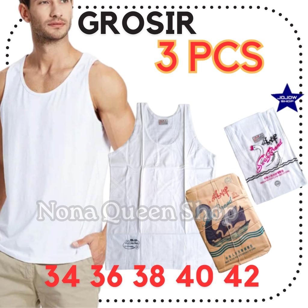 3 pcs Swan Adult Men's Singlets Swan Men's Undershirts Swan Singlets ...
