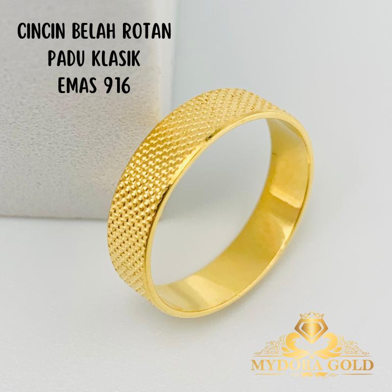 MYDORA Cincin Belah Rotan Padu Klasik | EMAS 916/22K | Shopee Malaysia