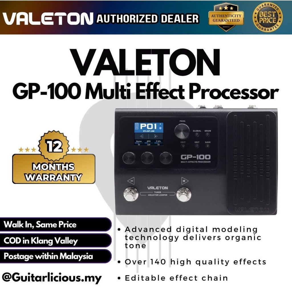 Valeton GP-100 Multi-Effects Processor Pedal Effects ( GP100 / GP 100 ) | Shopee Malaysia