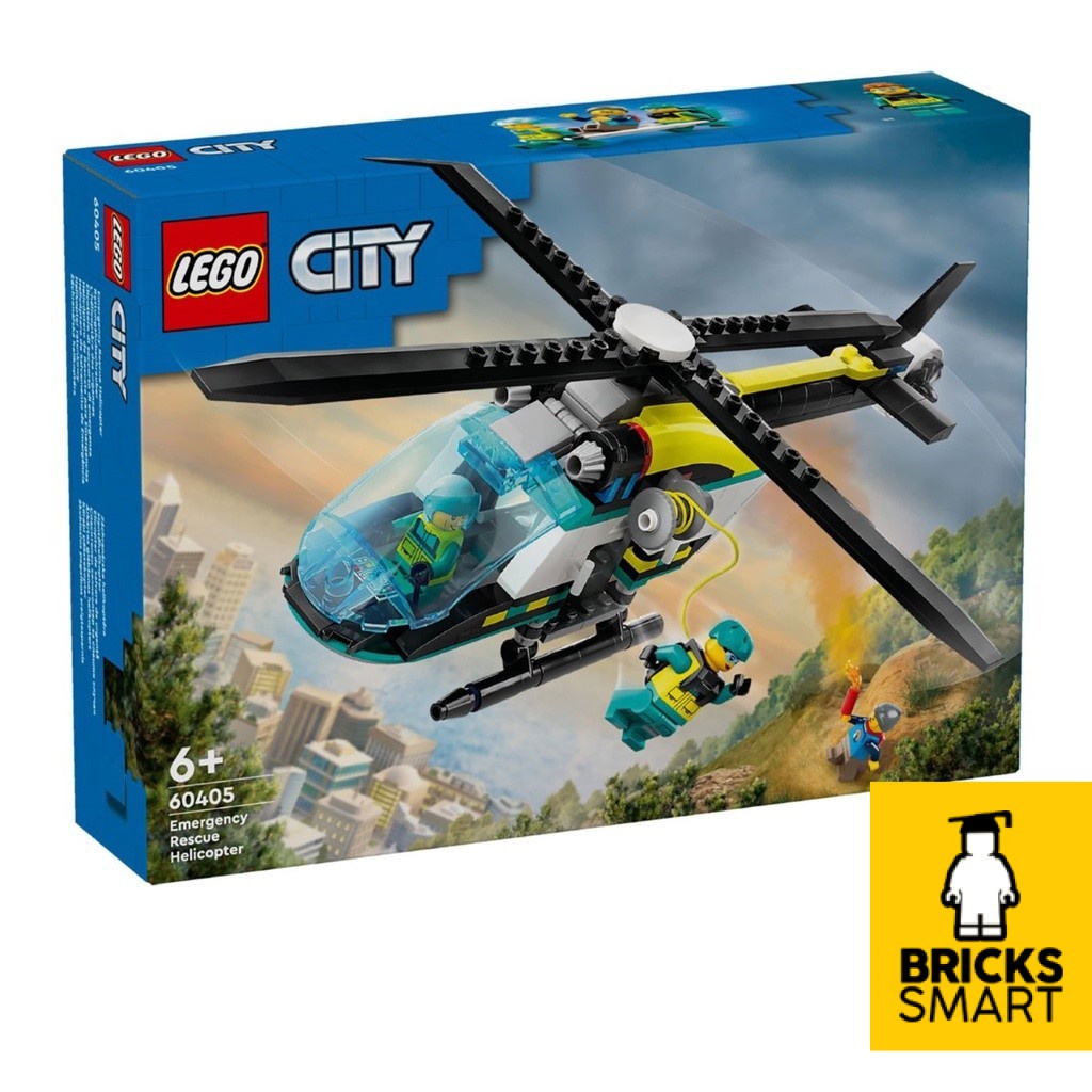 LEGO 60405 City Emergency Rescue Helicopter Building Toy Set (226 ...