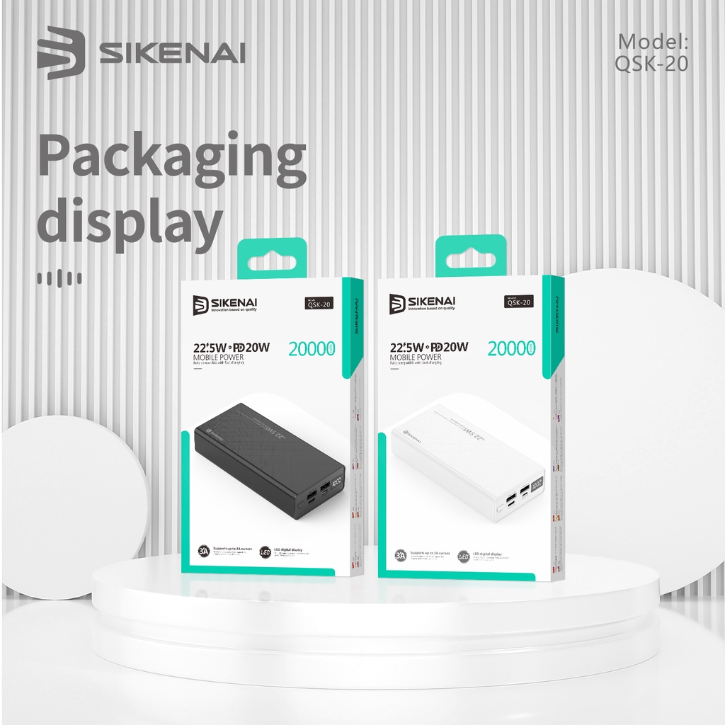 SIKENAI QSK-20 22.5W + PD20W 20000mAh Fast Charging 4-Port Powerbank ...