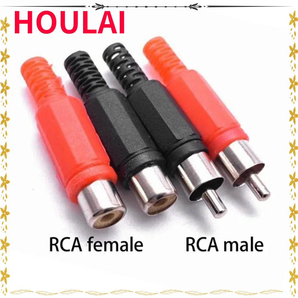 HOULAI RCA Male Female Welding Head, Audio Video Plug Welding Connector ...