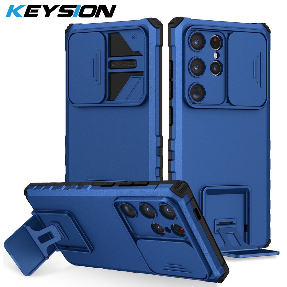 KEYSION Shockproof Case for Samsung S24 Ultra 5G S24+ Slide Camera Lens ...