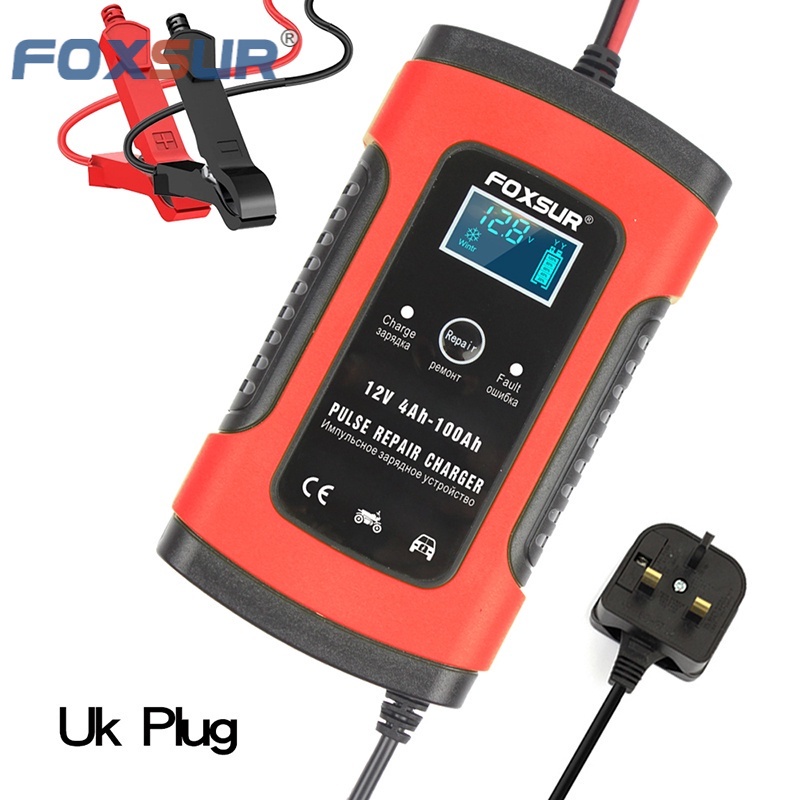 Shopee Choice FOXSUR 12V 5A Car Battery Charger Motorcycle Acid Battery Charger Battery Pulse Repair Shopee Malaysia