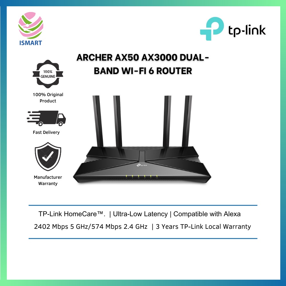 TP-LINK ARCHER AX50 AX3000 DUAL-BAND WI-FI 6 ROUTER | Shopee Malaysia