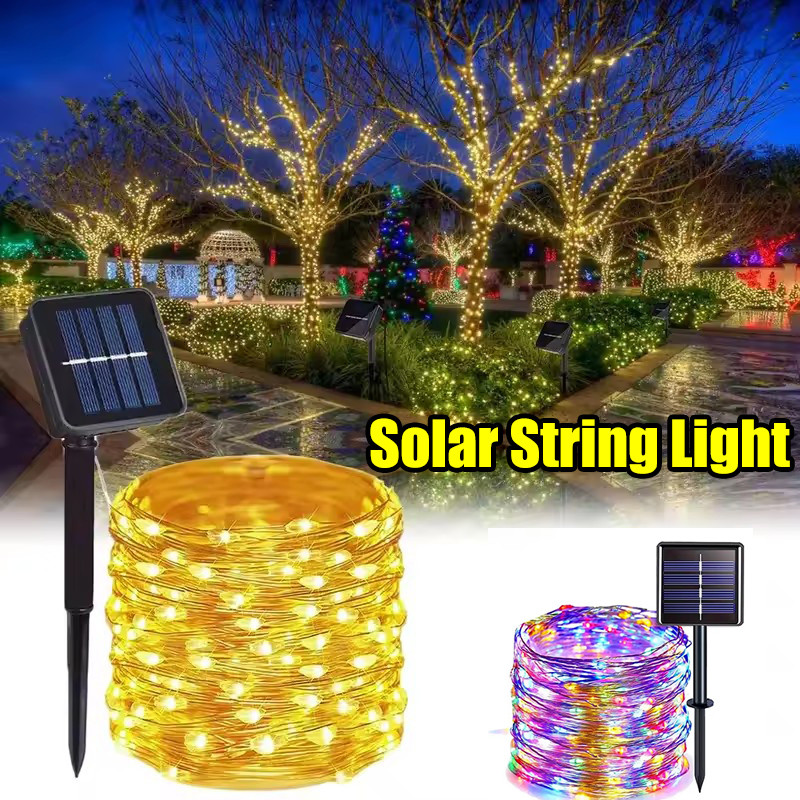 Lampu Raya LED Solar String Lights Fairy Lights Lampu Solar Outdoor ...