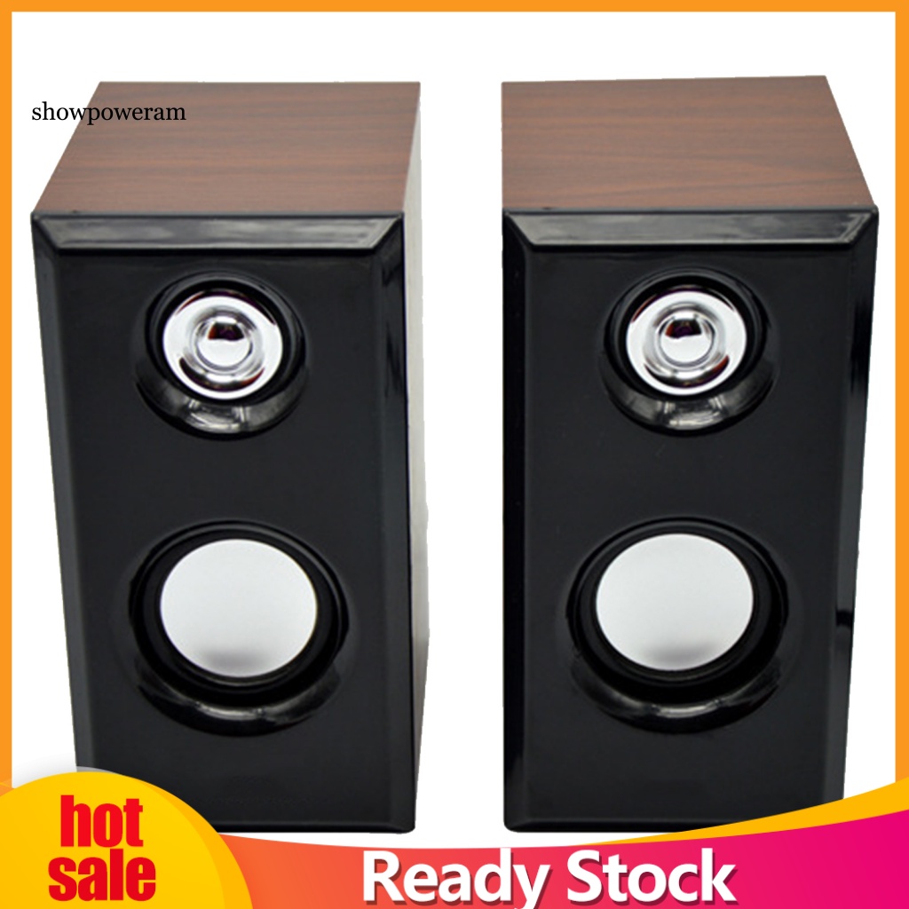 SPM 2Pcs JT042 Sound Box Subwoofer Concise Wood Multi Used Portable ...