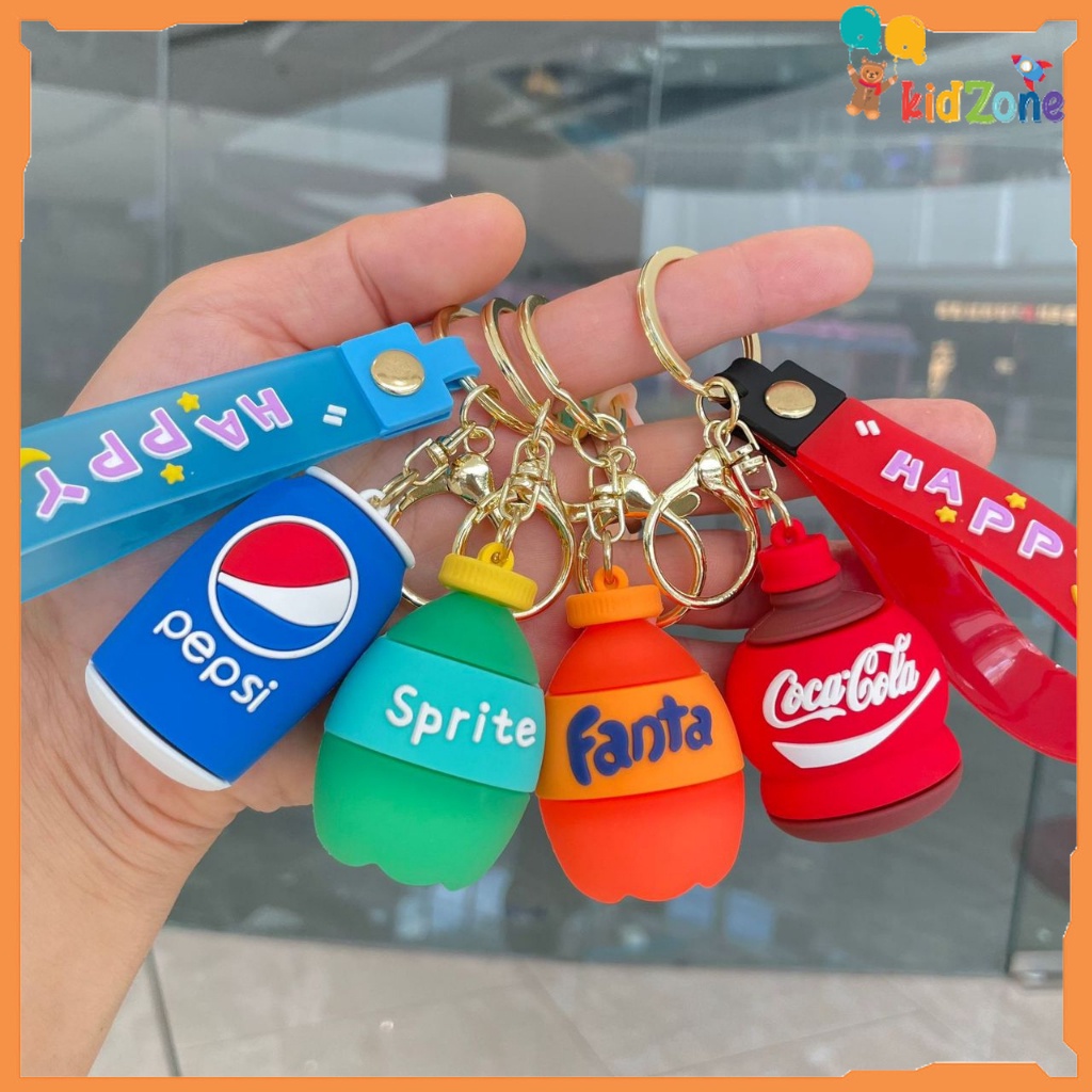 🔥Ready Stock🔥Cola Beverage Bottle Keychain Cute Soda Silicone Car Key ...
