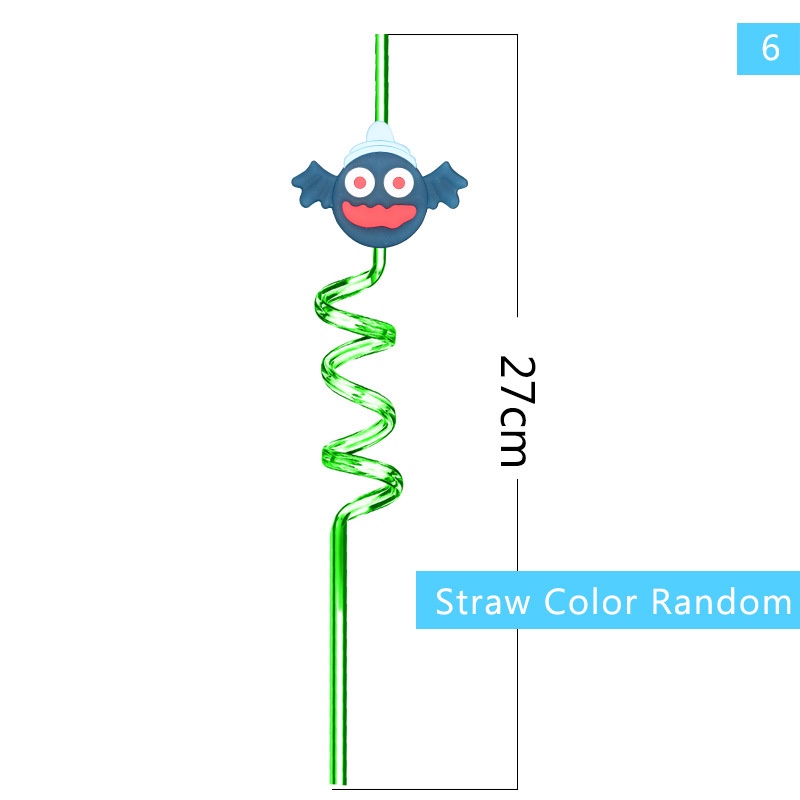 Halloween Party Spiral Straw Ghost Festival Cartoon Children's Beverage ...