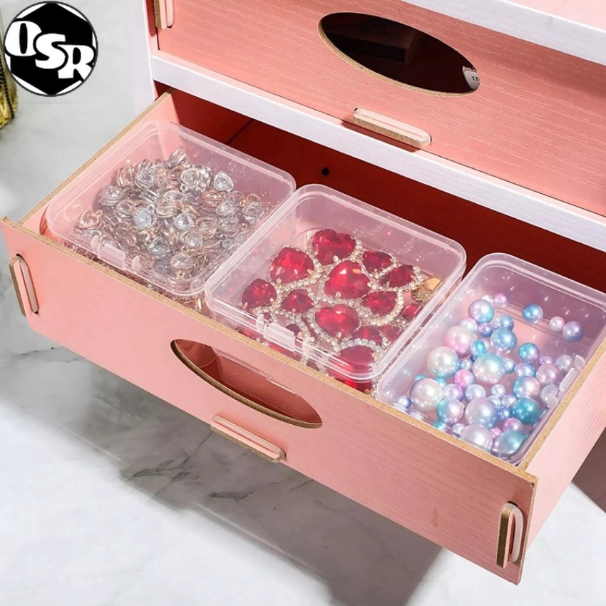 OSR 6 Pieces Mini Plastic Clear Square Storage Box for Collecting Small ...