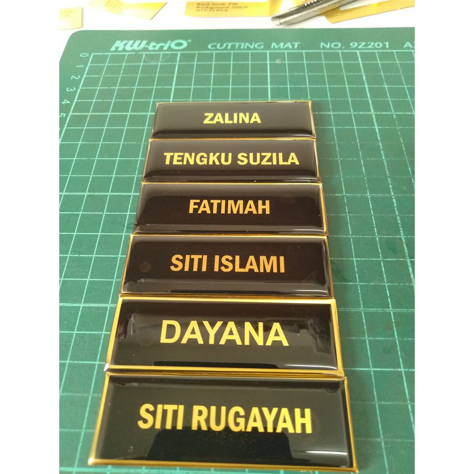 Name Tag Epoxy Gold (75X25mm) | Shopee Malaysia