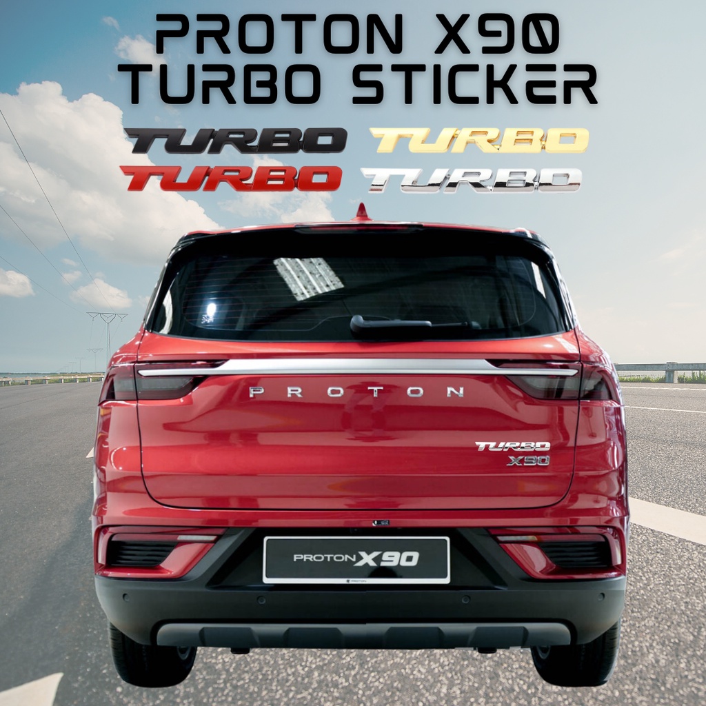 PROTON X90 3D Car Metal TURBO Emblem Logo Sticker Badge Accessories ...