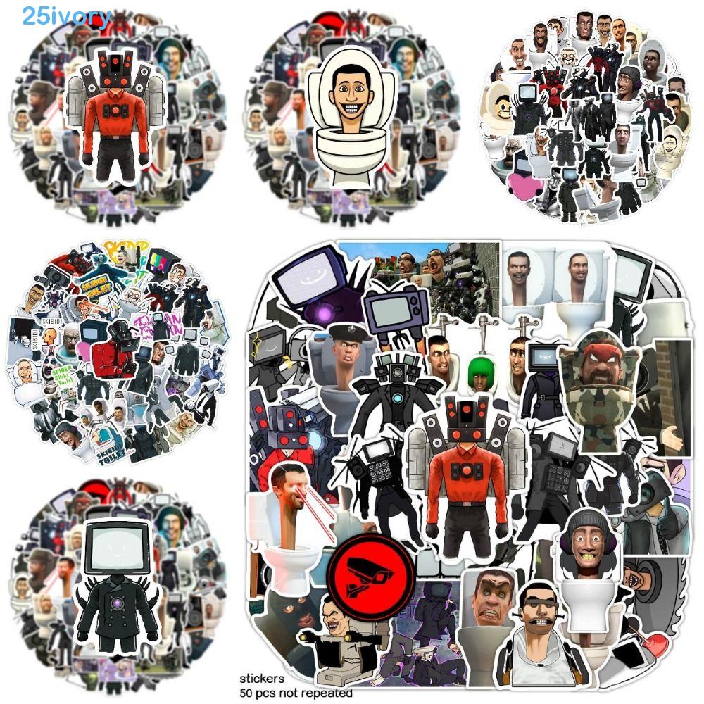 IVORY 50/54PCS Skibidi Toilet Graffiti Stickers, Skibidi Toilet ...