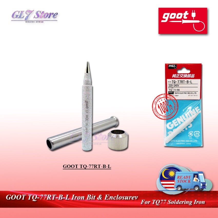 ORIGINAL GOOT TQ-77-RT-B-L SOLDERING TIP / ENCLOSURE & NUT FOR GOOT ...