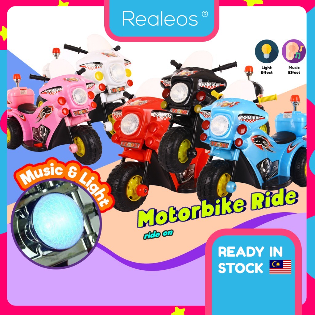 Realeos Electric Bike Ride On Motor Rechargeable Motorbike Budak ...