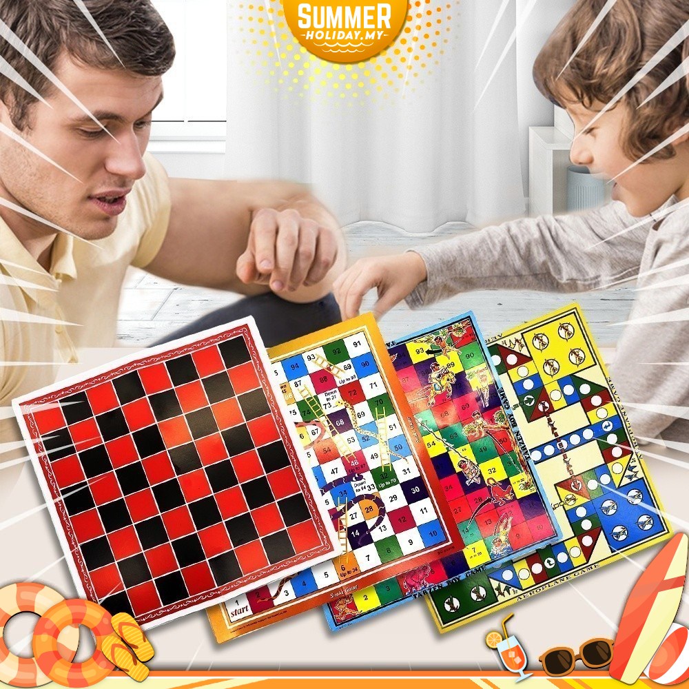 Family Friendly Traditional Mainan Papan Boardgame Card Dam Draughts ...