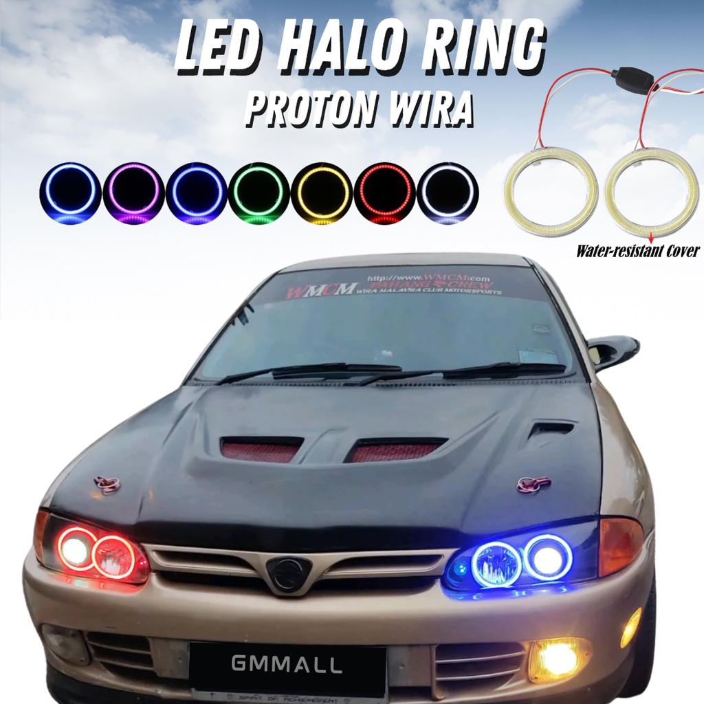 PROTON WIRA 1pc LED Halo Ring Angel Eye Headlight Signal Light Running ...