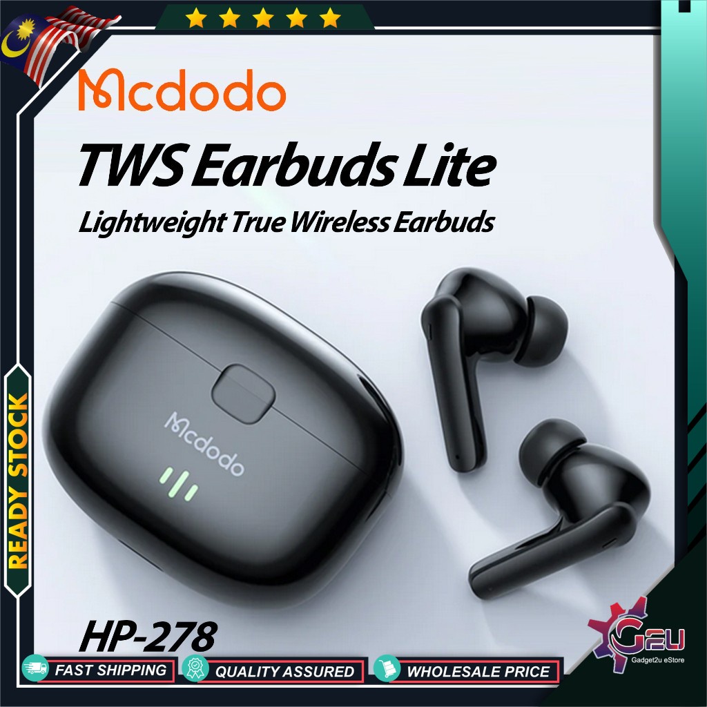 Original Mcdodo HP-278 TWS Earbuds Lite, True Bluetooth Earphones ...