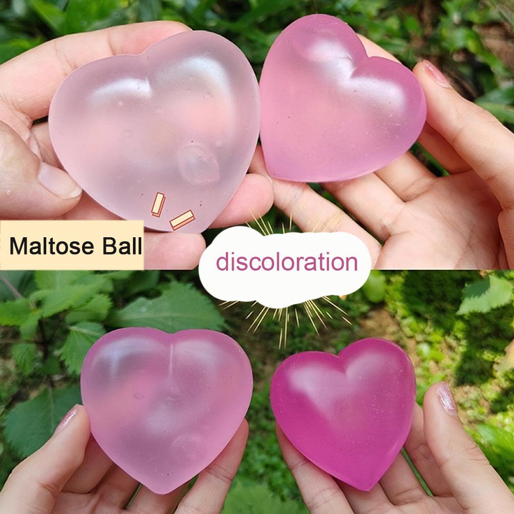 TPR Maltose Ball Colorful Change Color Love Stretch Toy Stress Squeeze ...