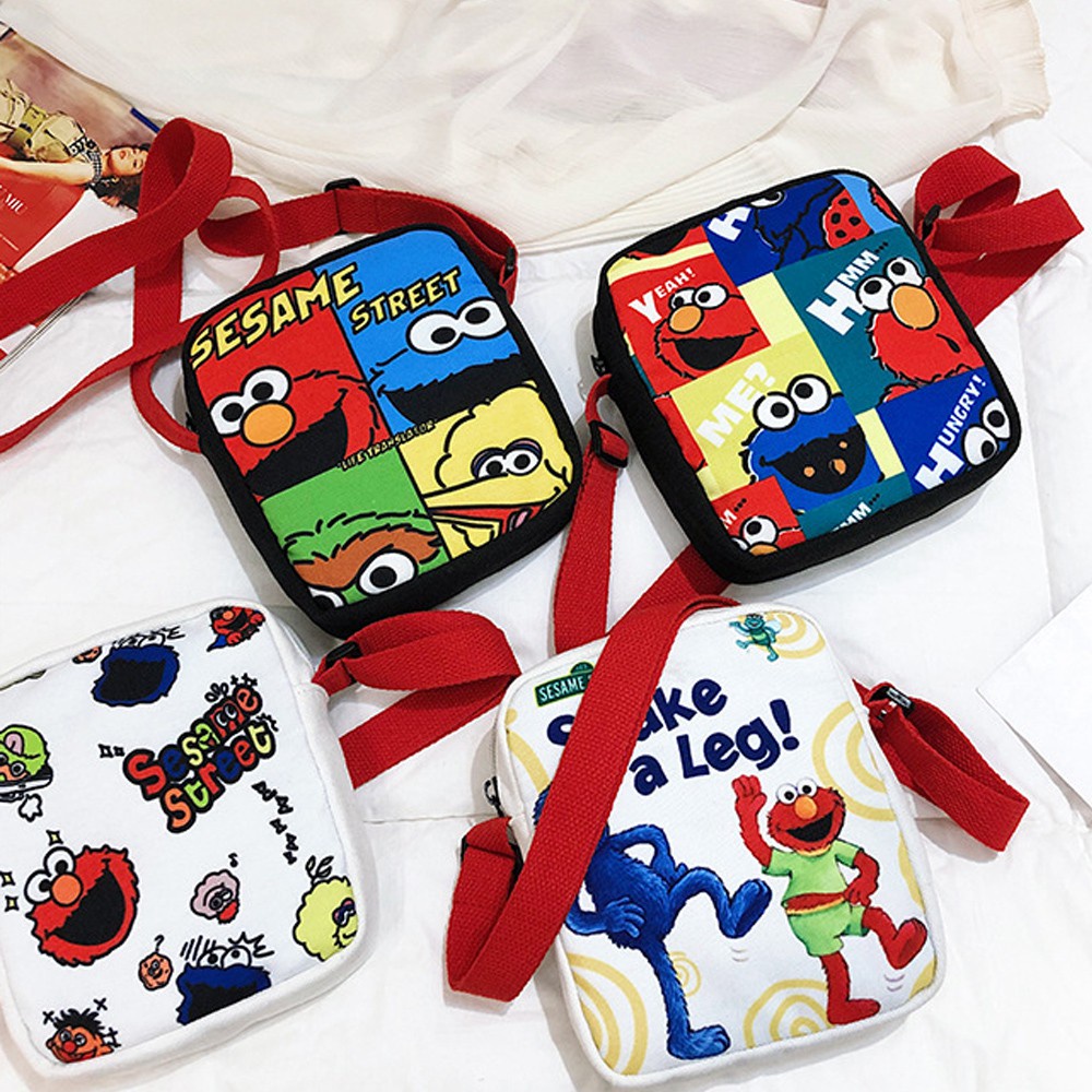 Bag Sesame Street Messenger Bag Cartoon Sesame Street Women Canvas Bag ...