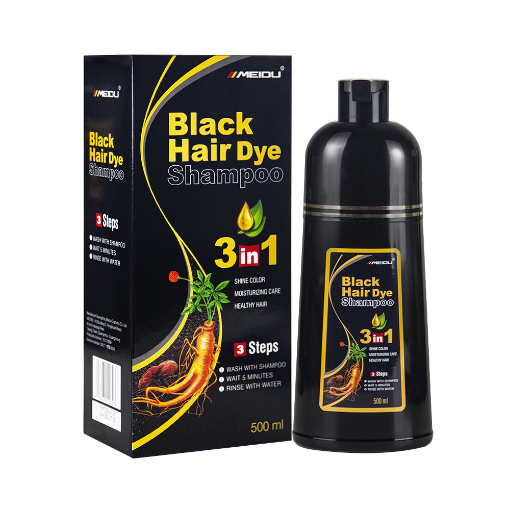 Ginseng Black Hair Dye Shampoo / Syampu Pewarna Rambut Hitam Meidu ...