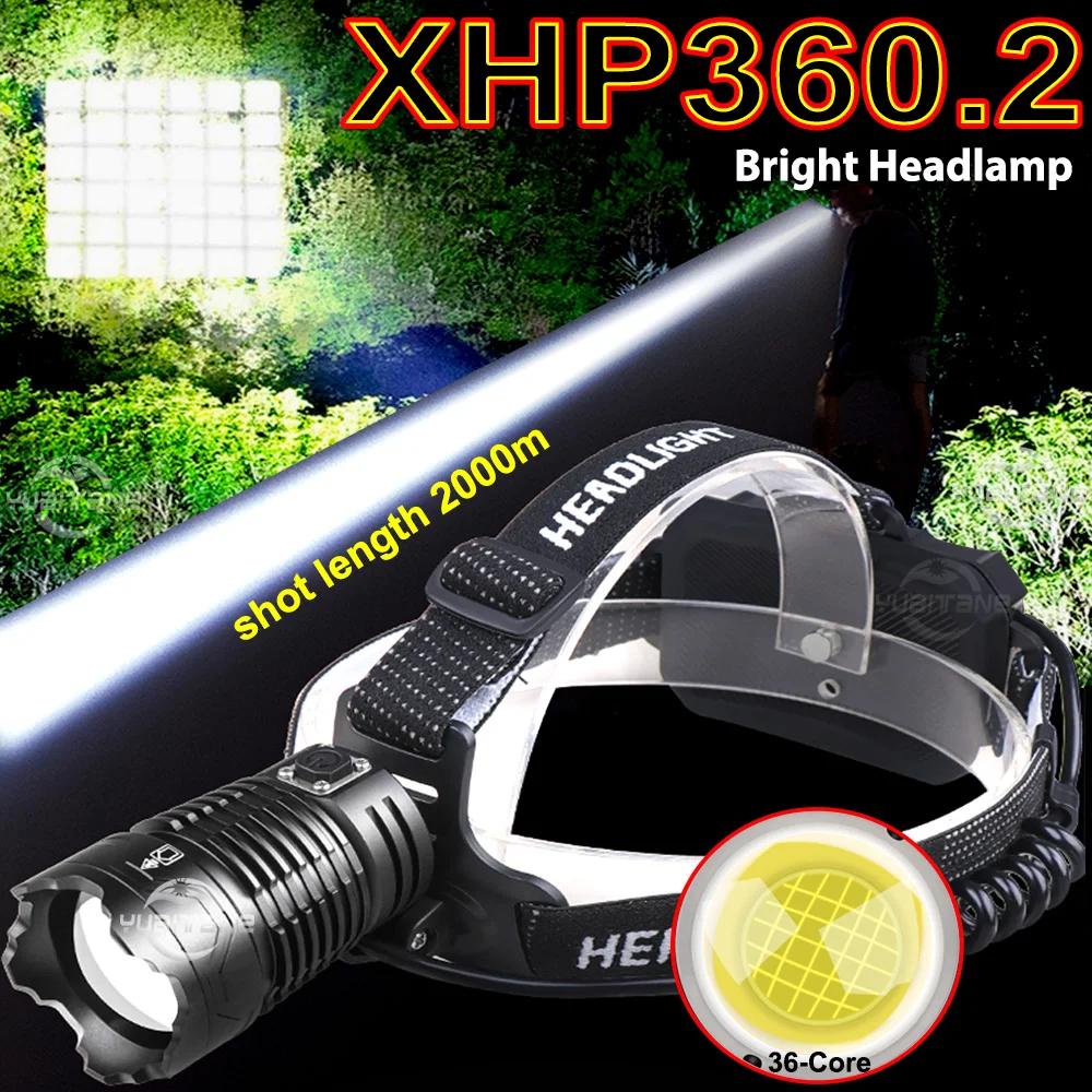 XHP360 High Power LED Headlamp 2000M Super Bright XHP220 Outdoor Torch ...