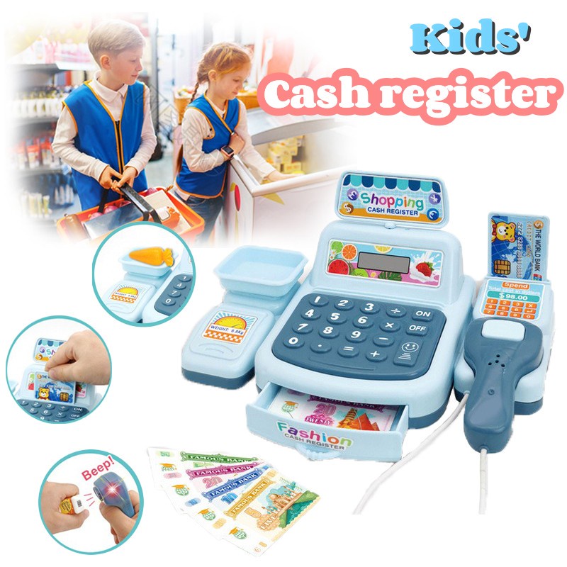 Cashier Machine Toys Pretend Play Set Cash Register Casher Set Children ...