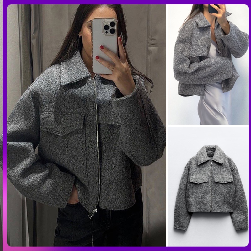 23 Autumn New Style Beaded Leather Woolen Short Jacket Retro ...