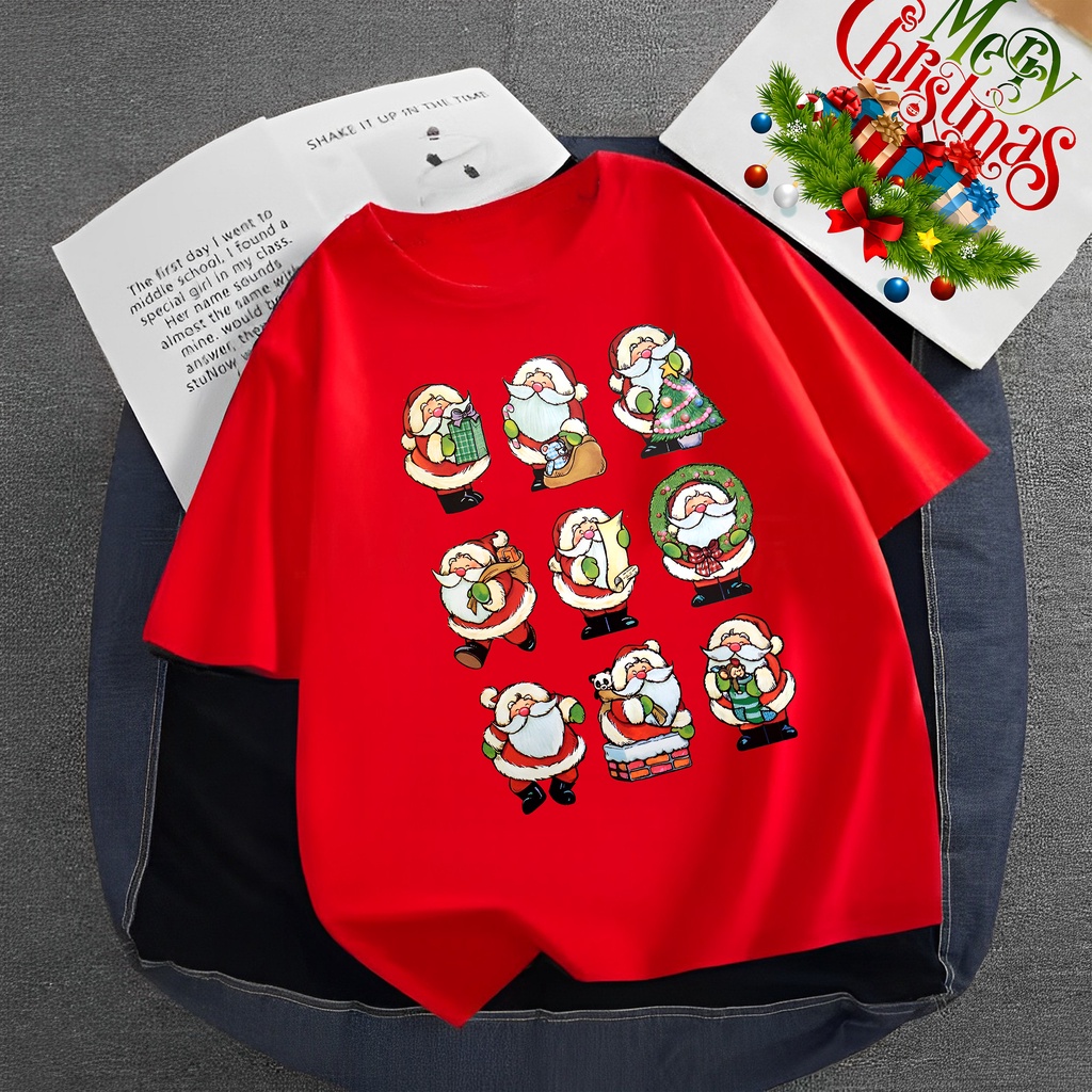 Fashion 【New】 New Style T-Shirt Christmas Santa Claus Casual Cotton Tee ...