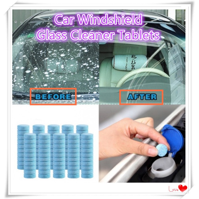 Glass Cleaner Tablets Car Windshield Wash Water Wiper Auto Fine Agent ...