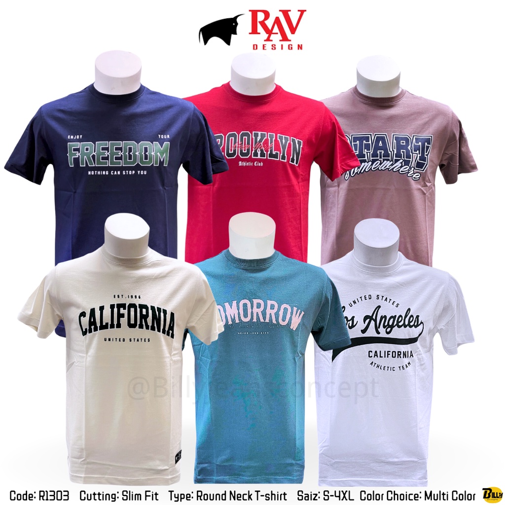 RAV DESIGN Brand Men’s Slim Fit Casual Round Neck T-shirt ( R1303 ...