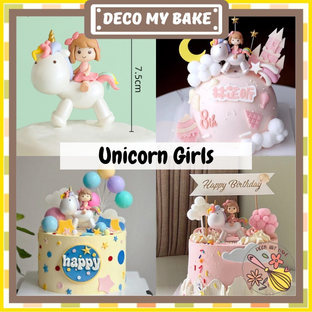 DMB Unicorn Girls Baby Kids Girls Horse Princess Birthday Cake ...