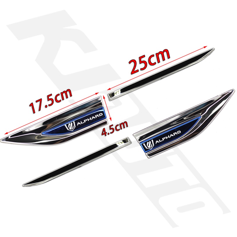 Toyota Alphard Car Stainless Steel Car Door Fender 3D Metal Side Logo ...