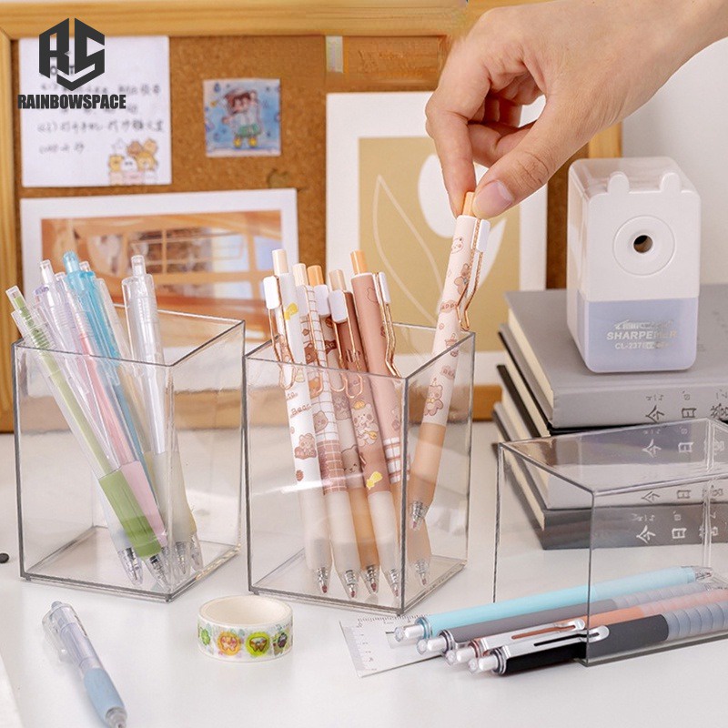 Storage Clear Acrylic Pencil Holder for Desk, Pencil Cups Desk ...