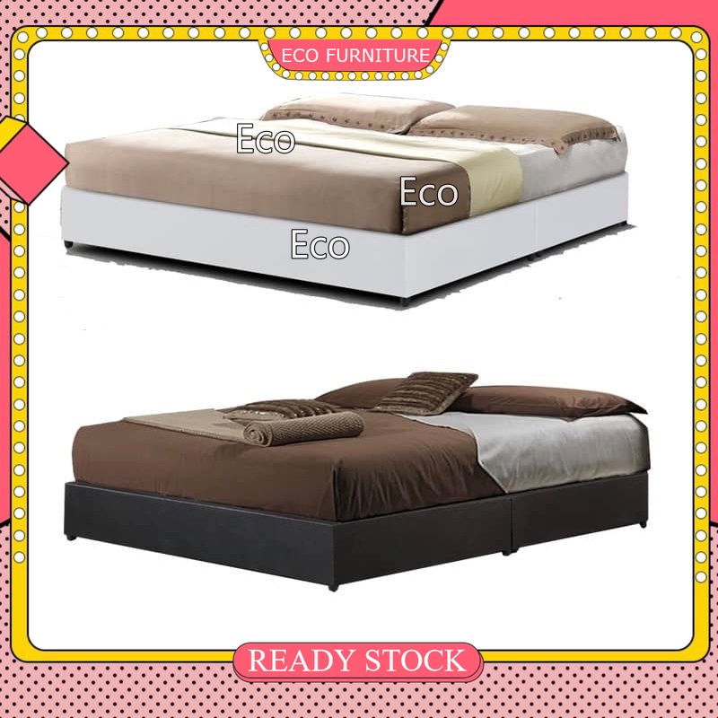 Katil Kulit PVC Hitam / Putih Divan Katil Queen / King Tambah Foam ...